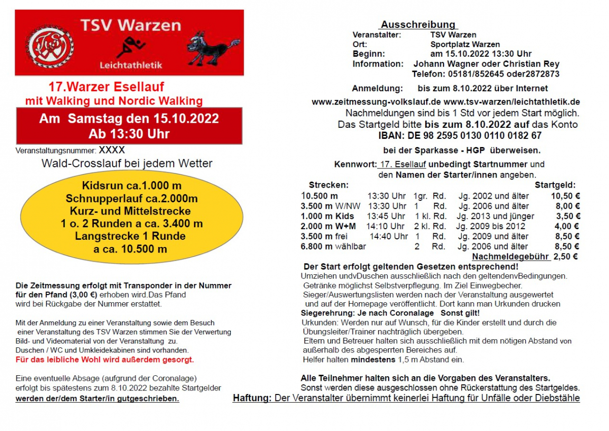 17. Warzer Esellauf – TSV Warzen
